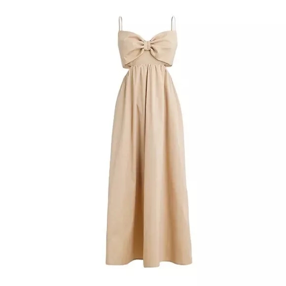 J. Crew | Dresses | Elegant Tan Maxi Dress | Poshmark